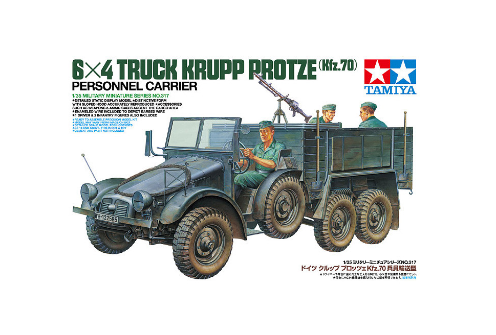 Tamiya - German 6x4 Krupp Protze Personnel Carrier Truck Kit 35317 ...